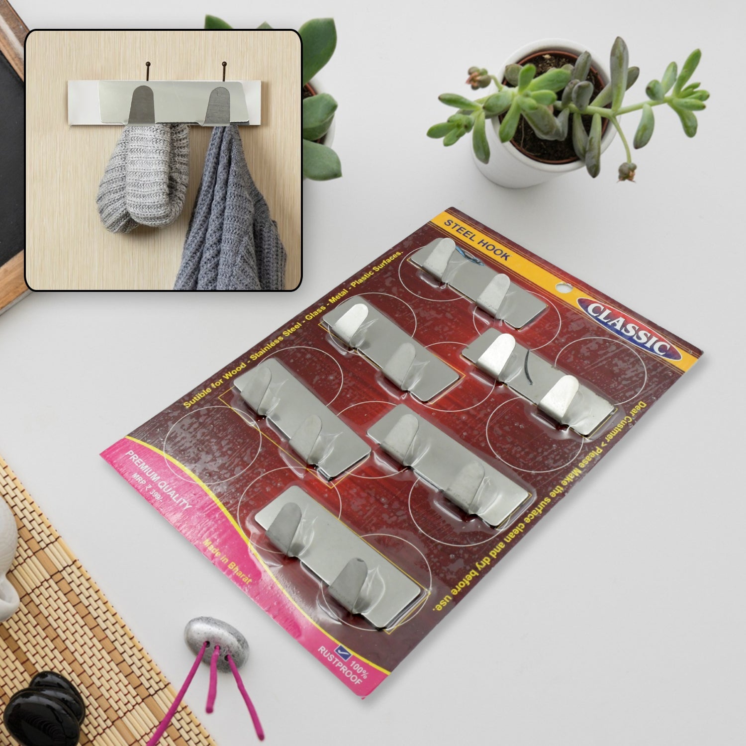 Buy Multipurpose Stainless Steel Hooks - 6 PCS | – Cartnow Technologies